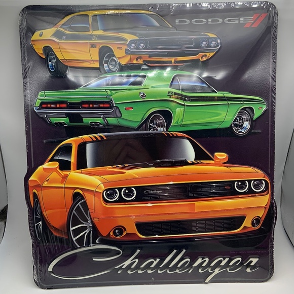 Dodge | Wall Decor | Dodge Challenger Muscle Car Line Up Embossed Metal ...